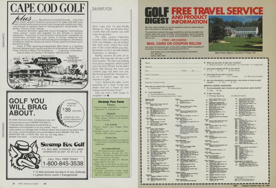 Blue Rock Inn & Golf Course | Golf Digest | APRIL 1985