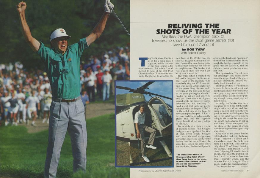 RELIVING THE SHOTS OF THE YEAR | Golf Digest | FEBRUARY 1987 RELIVING THE SHOTS OF THE YEAR | Golf Digest | FEBRUARY 1987