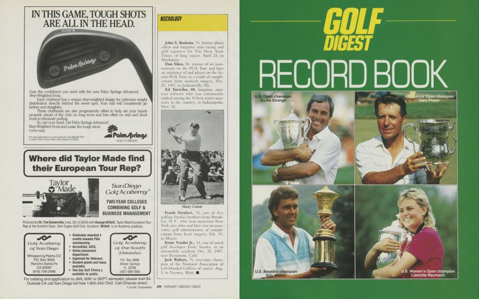 WINNERS OF MAJOR CHAMPIONSHIPS | Golf Digest | FEBRUARY 1989