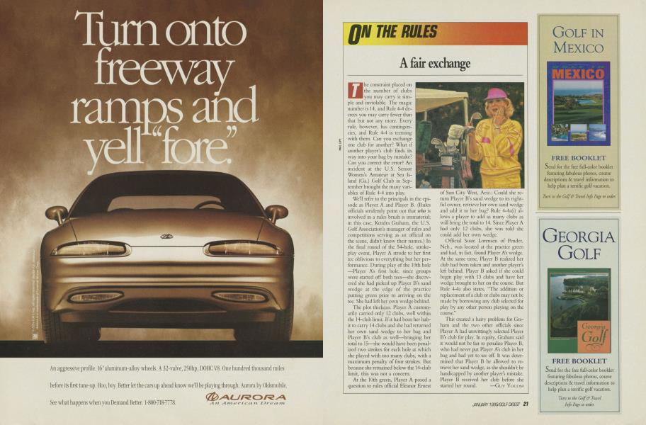 A fair exchange | Golf Digest | JANUARY 1995