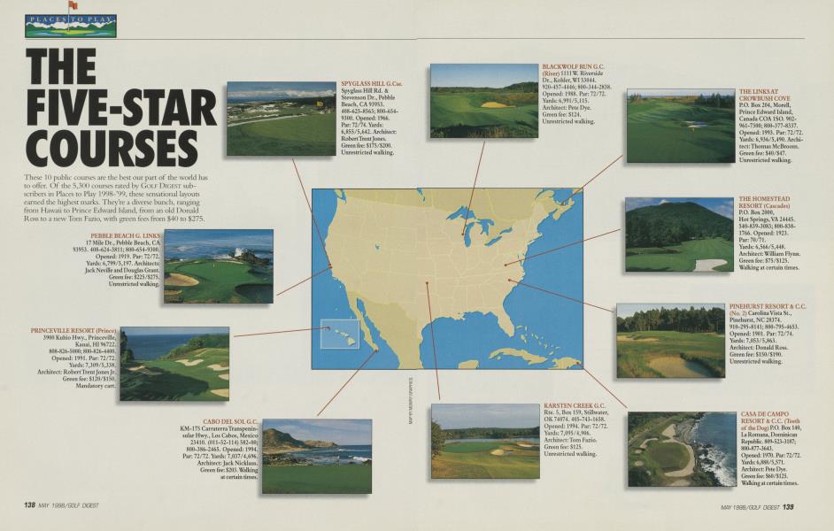 THE FIVE-STAR COURSES | Golf Digest | MAY 1998