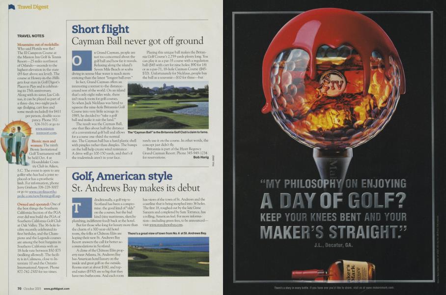 Short flight | Golf Digest | OCTOBER 2001