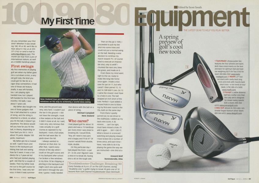 Breaking 100 90 80 Golf Digest APRIL 2002