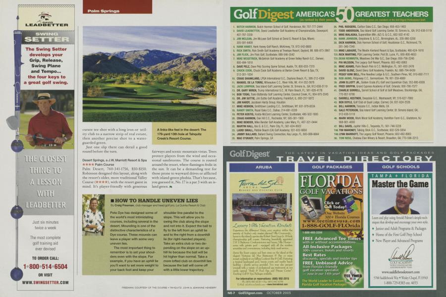 Golf Digest AMERICA’S 50 GREATEST TEACHERS | Golf Digest | OCTOBER 2005