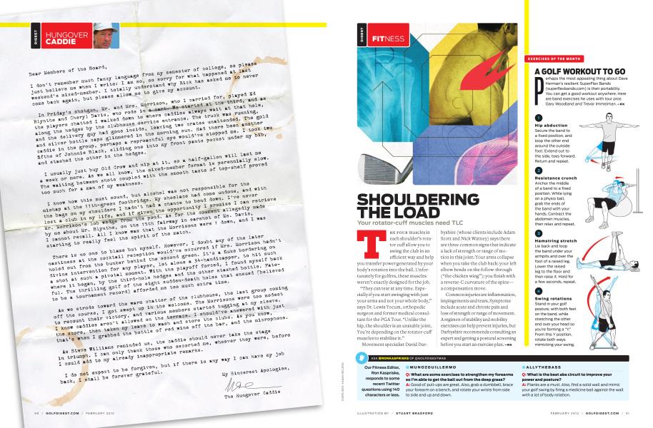 SHOULDERING THE LOAD | Golf Digest | FEBRUARY 2012