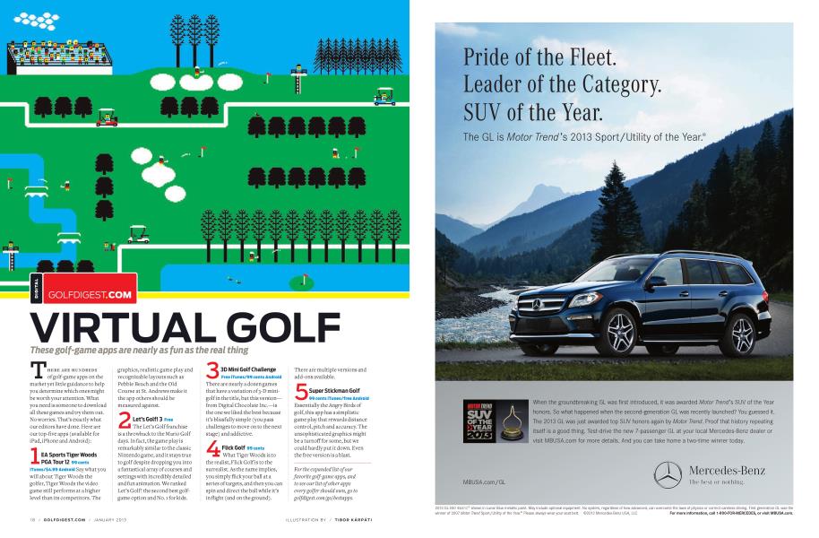VIRTUAL GOLF | Golf Digest | JANUARY 2013