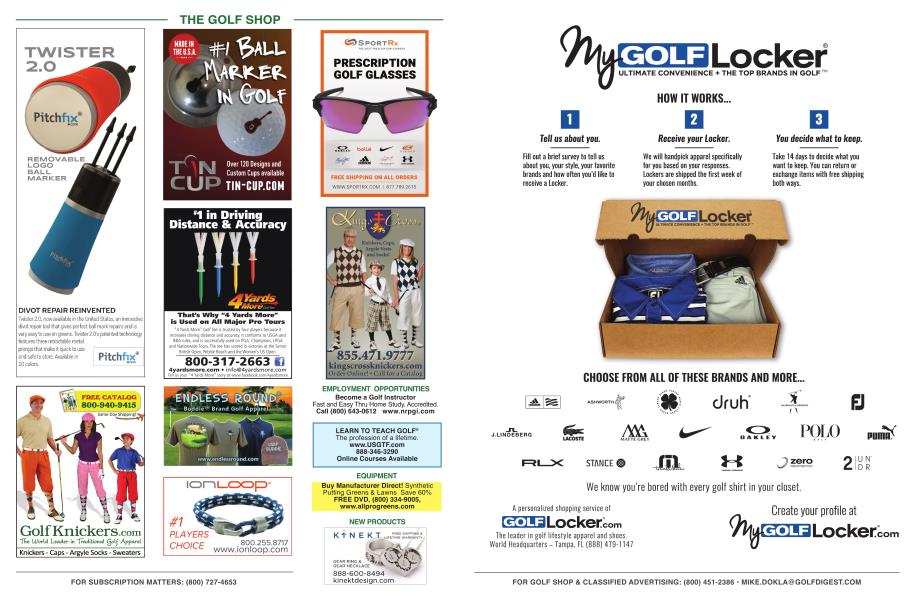 My Golf Locker | Golf Digest | JUNE 2016