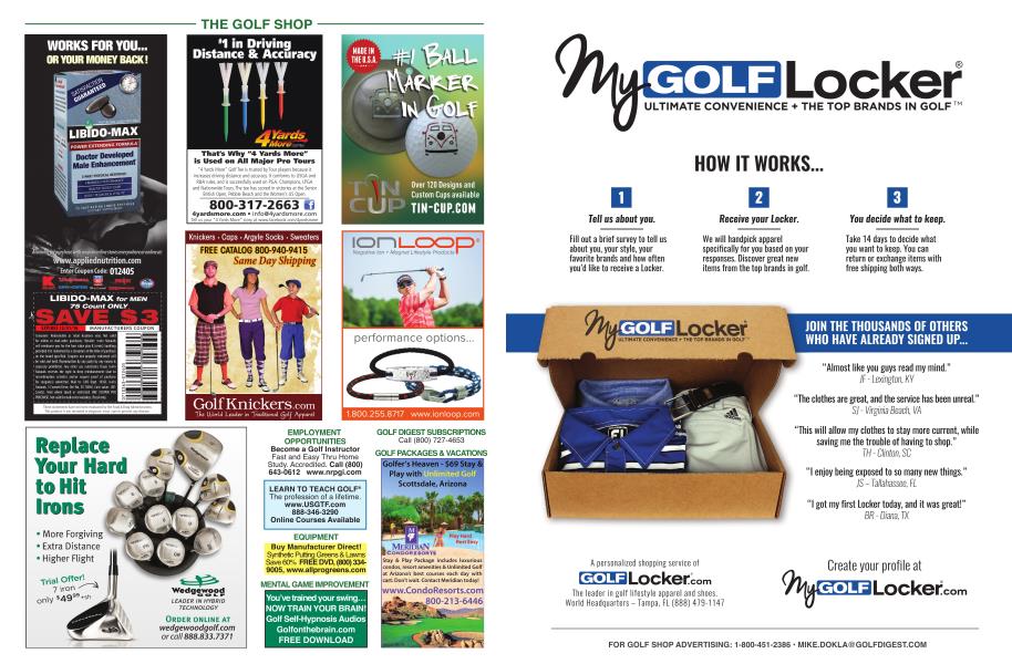 My Golf Locker | Golf Digest | SEPTEMBER 2016