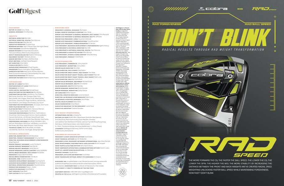 COBRA RAD SPEED | Golf Digest | MARCH 2021
