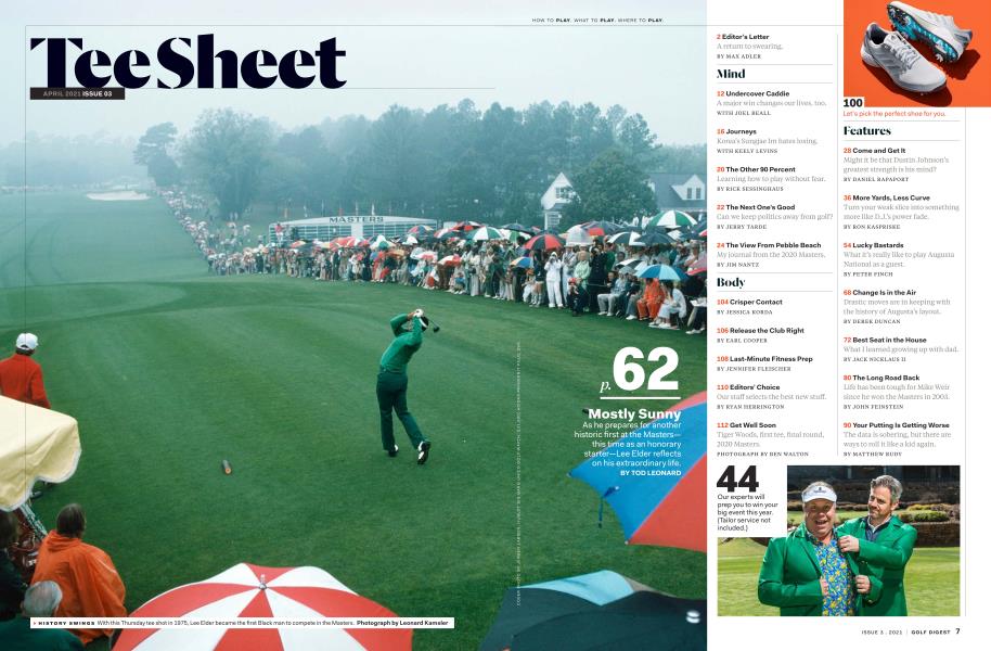 Tee Sheet | Golf Digest | APRIL 2021