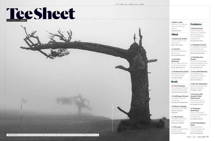Tee Sheet | Golf Digest | SEPTEMBER 2021