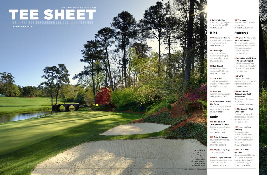 TEE SHEET | Golf Digest | MARCH/APRIL 2022